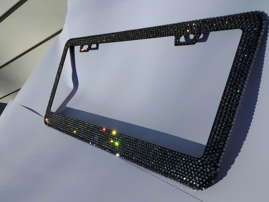 Custom Rhinestone License Plate Frame, Blinged Out Plate Holder With ...