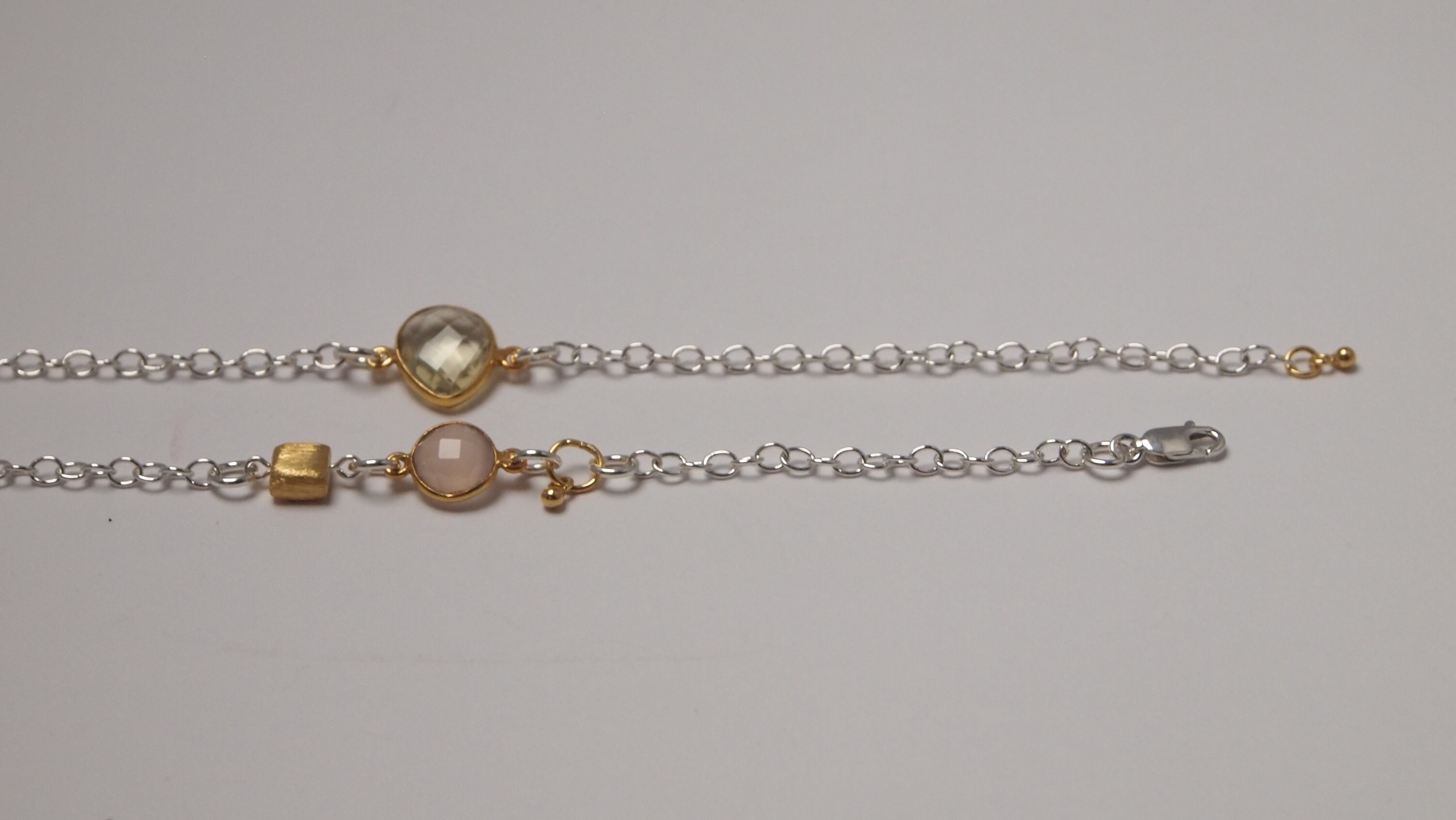 Adjustable Length Chain Bracelet in Sterling Silver, Gold Vermeil (gold ...