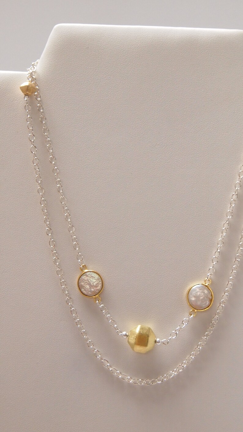 Delicate Long Sterling Silver Chain Necklace With Lampwork Crystal ...