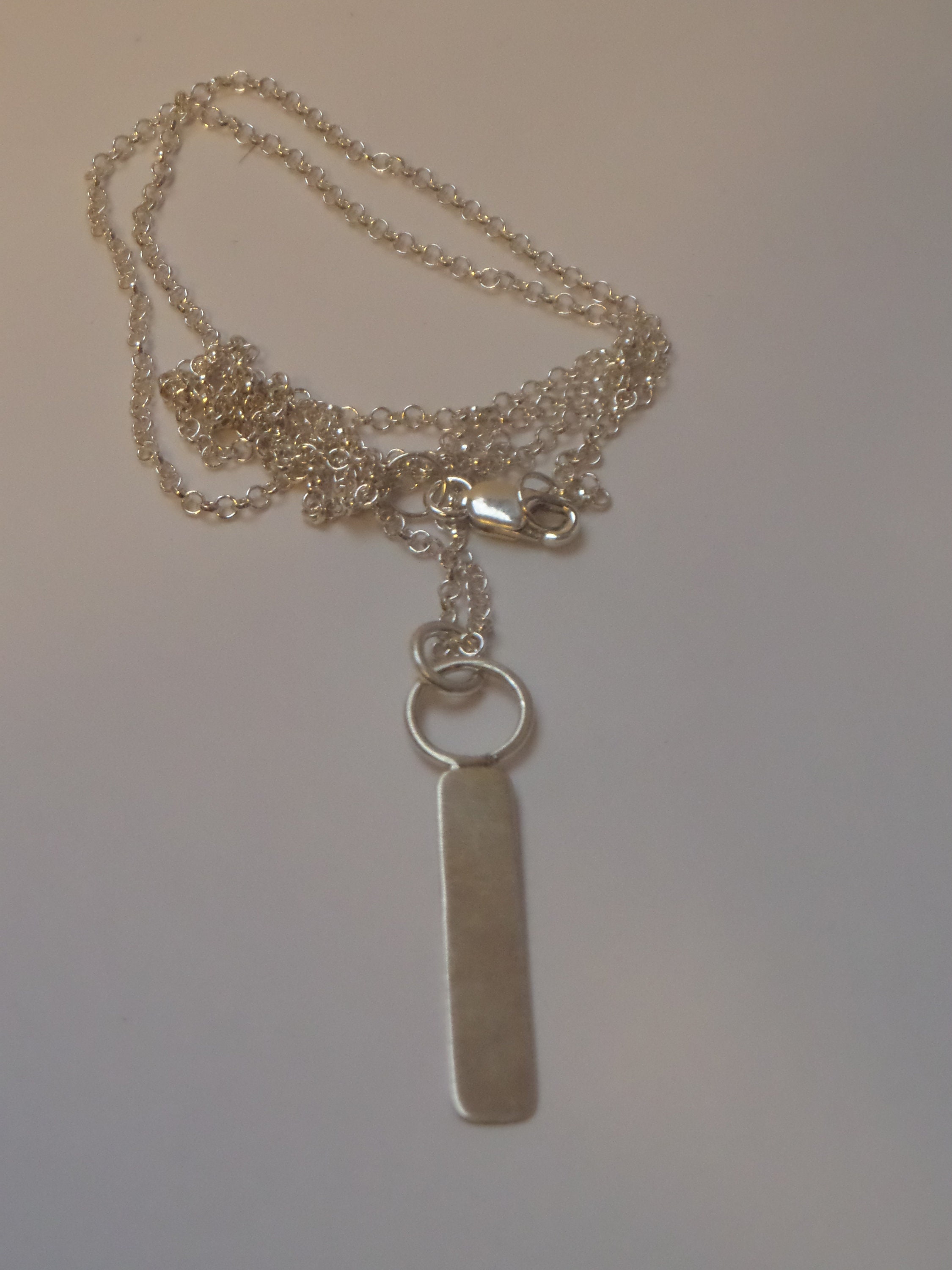 Sterling Silver Chain Necklace With Geometric Pendant - Etsy