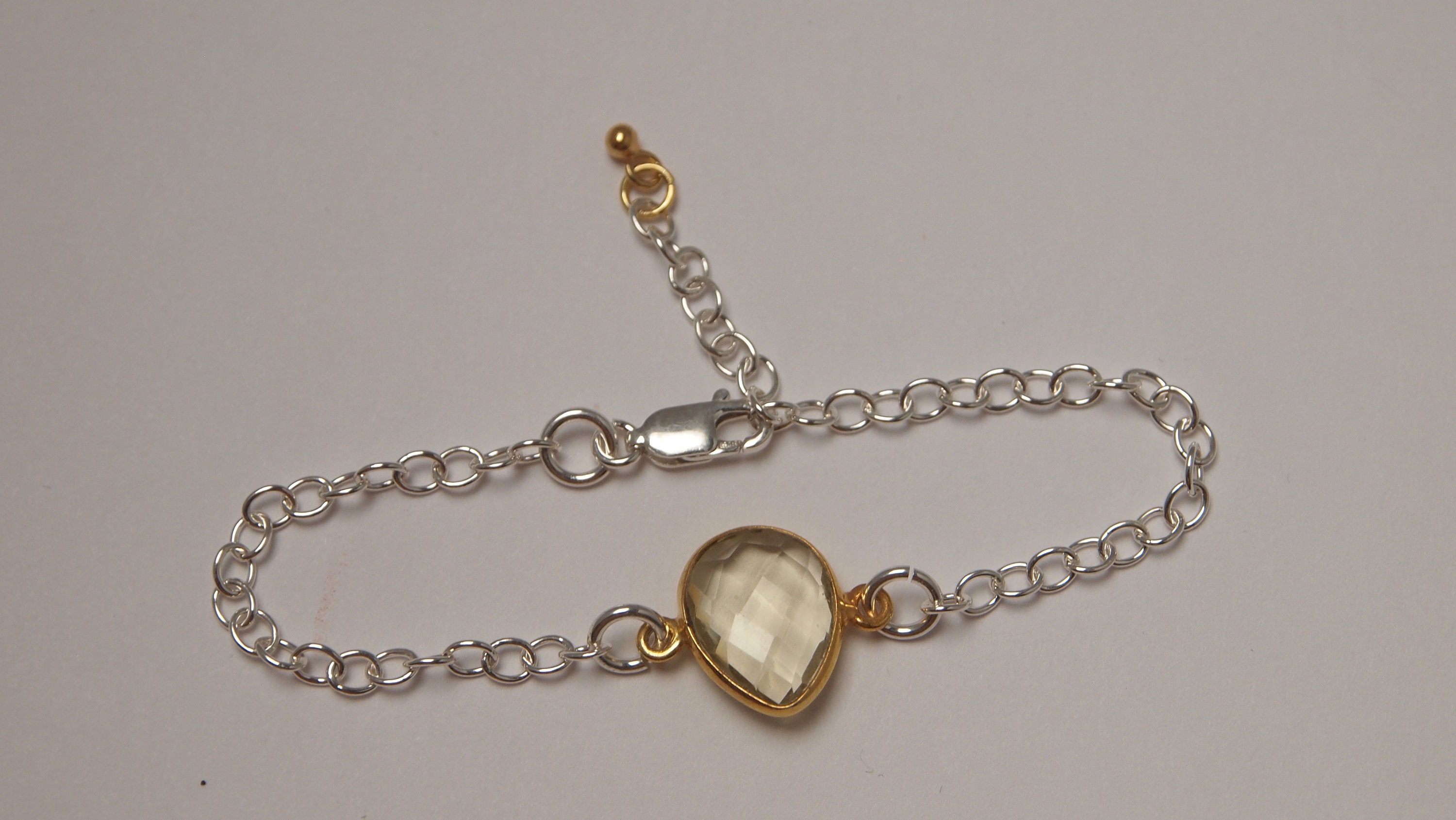 Adjustable Length Chain Bracelet in Sterling Silver, Gold Vermeil (gold ...