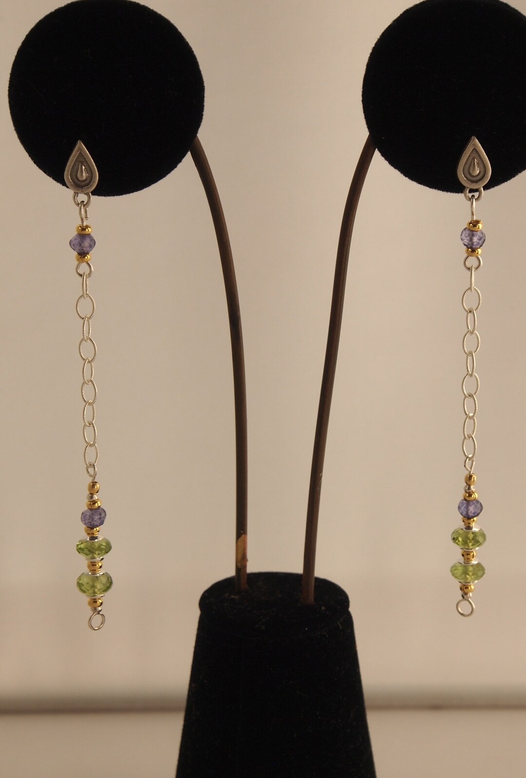 Delicate Sterling Silver,gold Vermeil, Faceted Lolite Quartz and ...