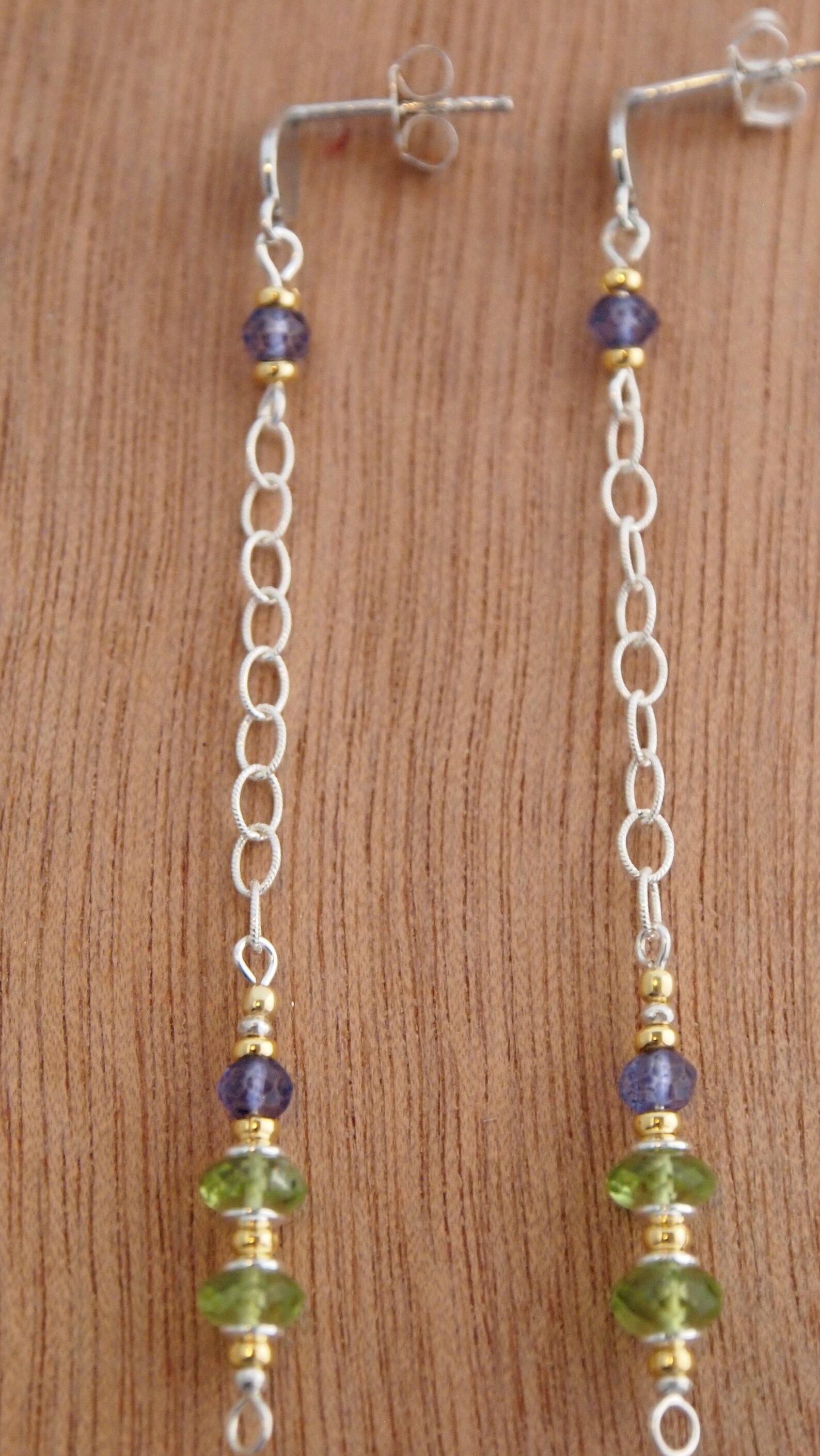 Delicate Sterling Silver,gold Vermeil, Faceted Lolite Quartz and ...