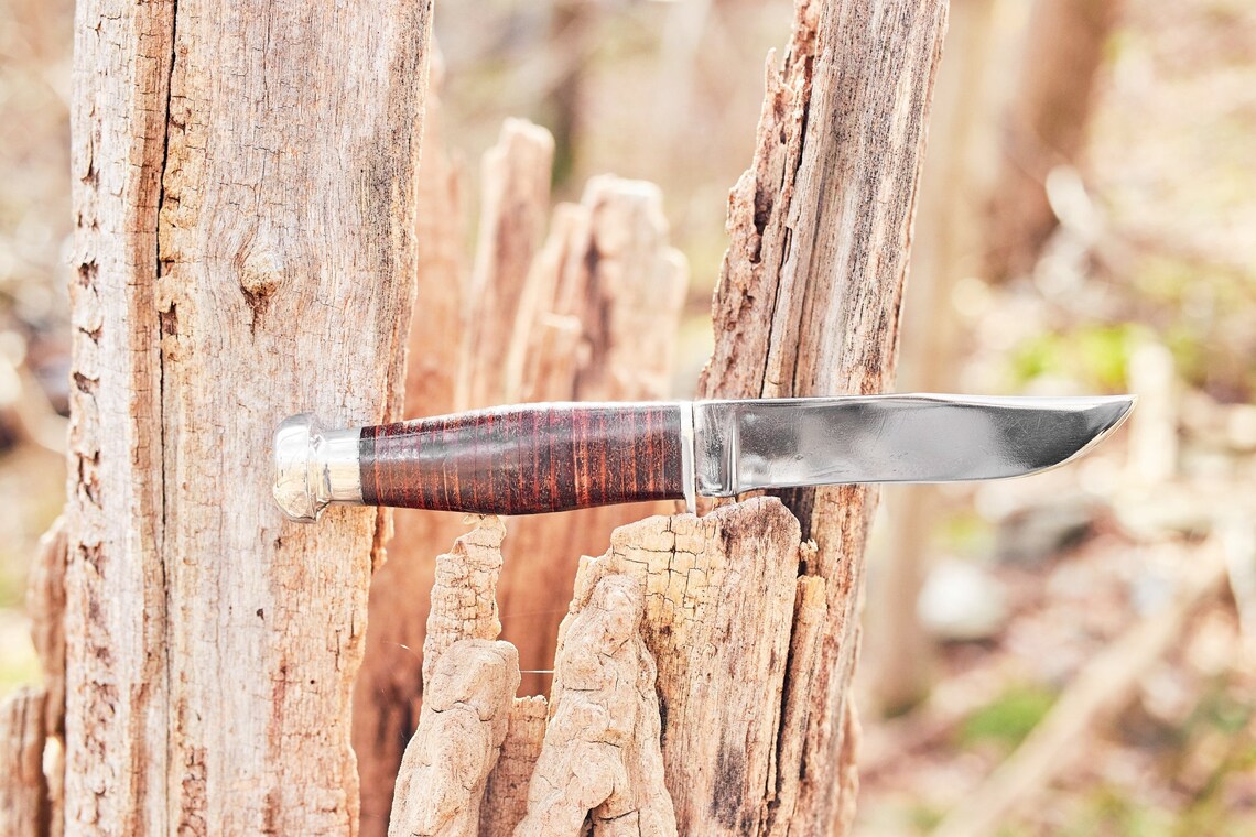 Vintage Cattaraugus Fixed Blade Knife With Handmade Leather Sheath - Etsy