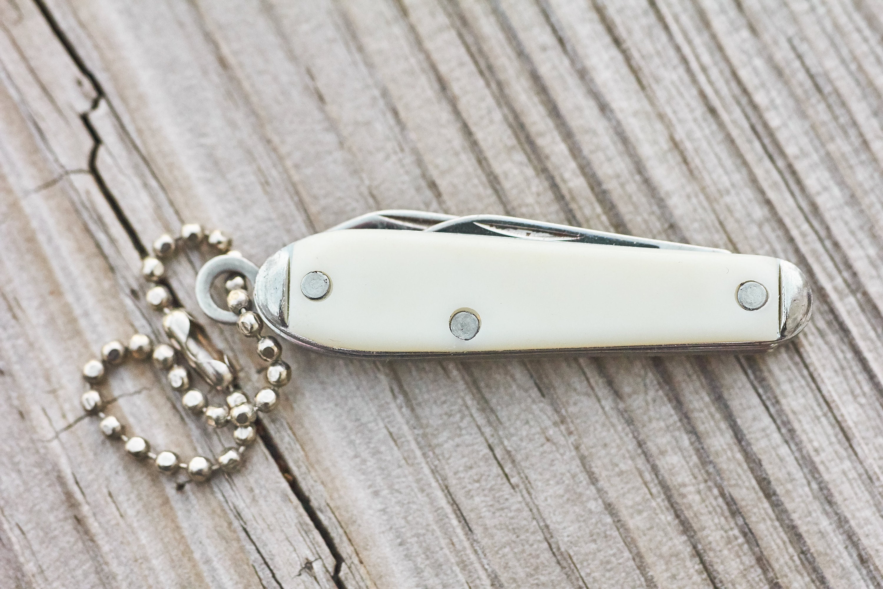 Vintage Point of Sale Display Colonial Key Chain Charm knife Display