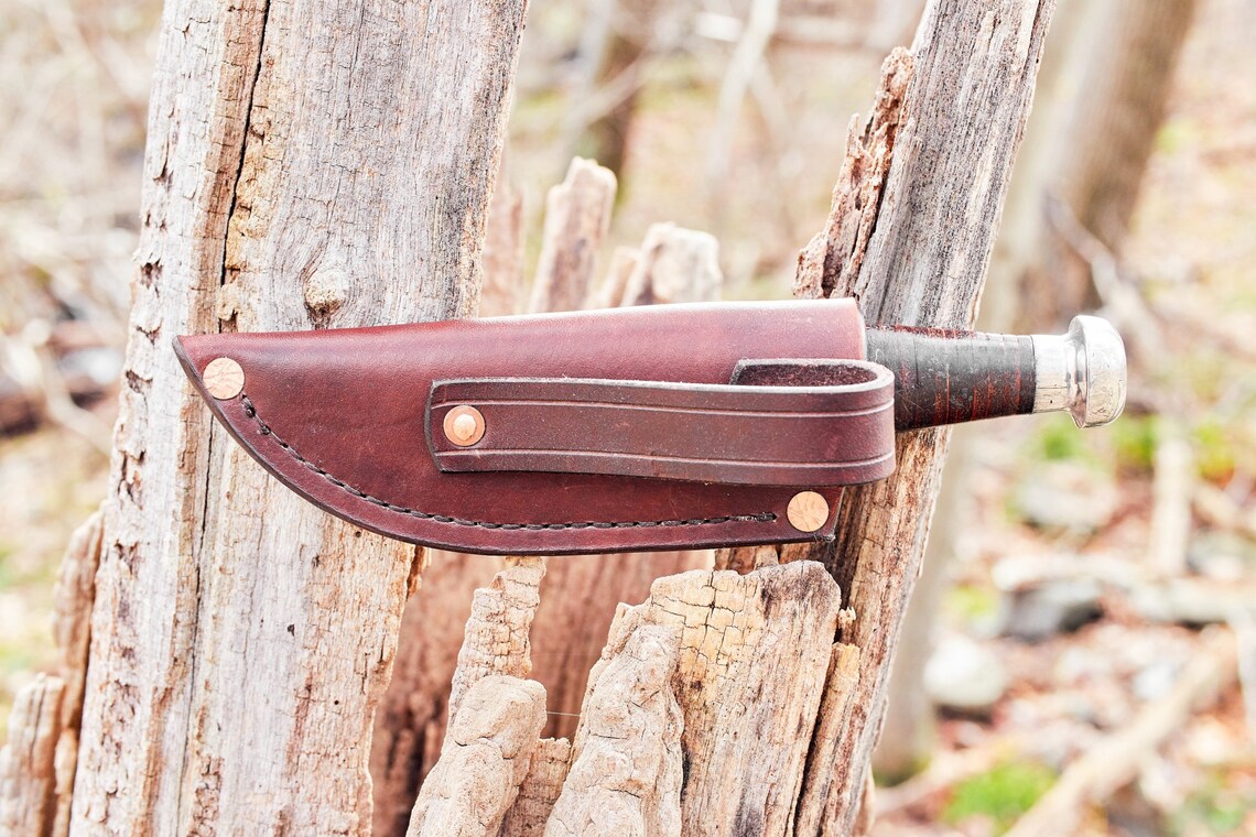 Vintage Cattaraugus Fixed Blade Knife With Handmade Leather Sheath - Etsy