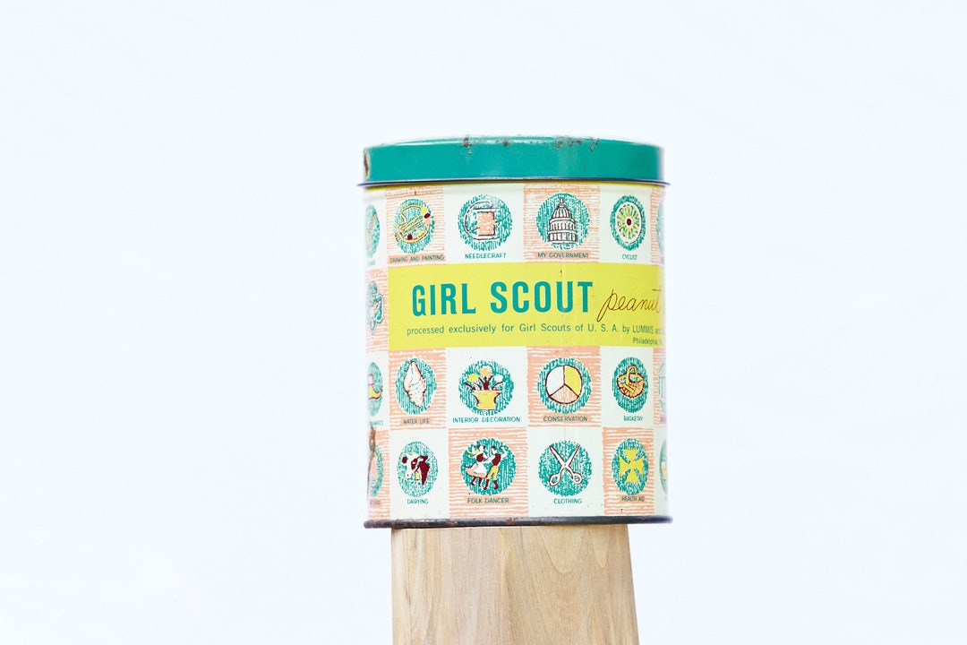 Vintage Girl Scout Peanut Crunch Tin Can - Etsy