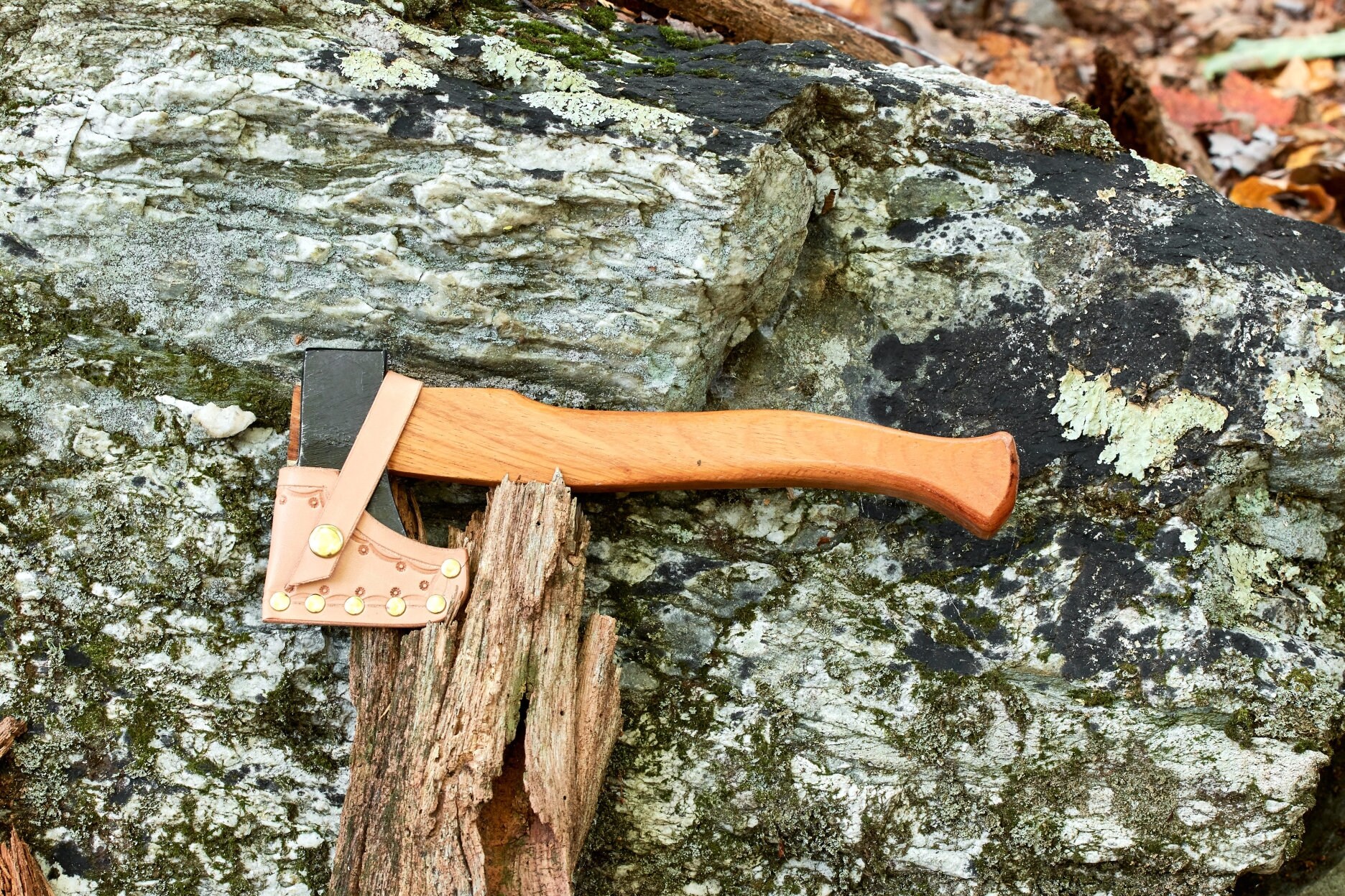 Small hatchet with leather sheath