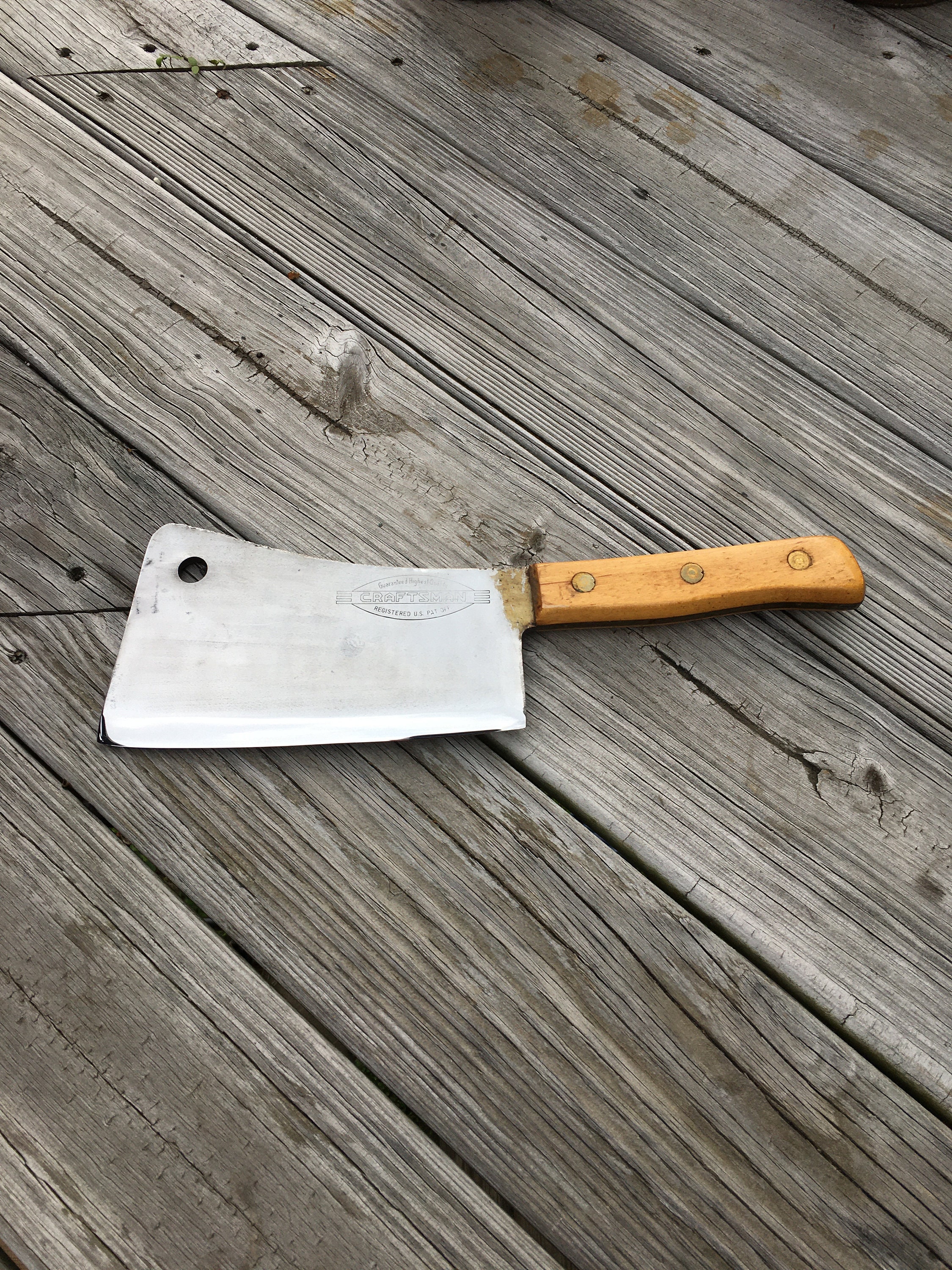 Vintage Craftsman Meat Cleaver with leather sheath