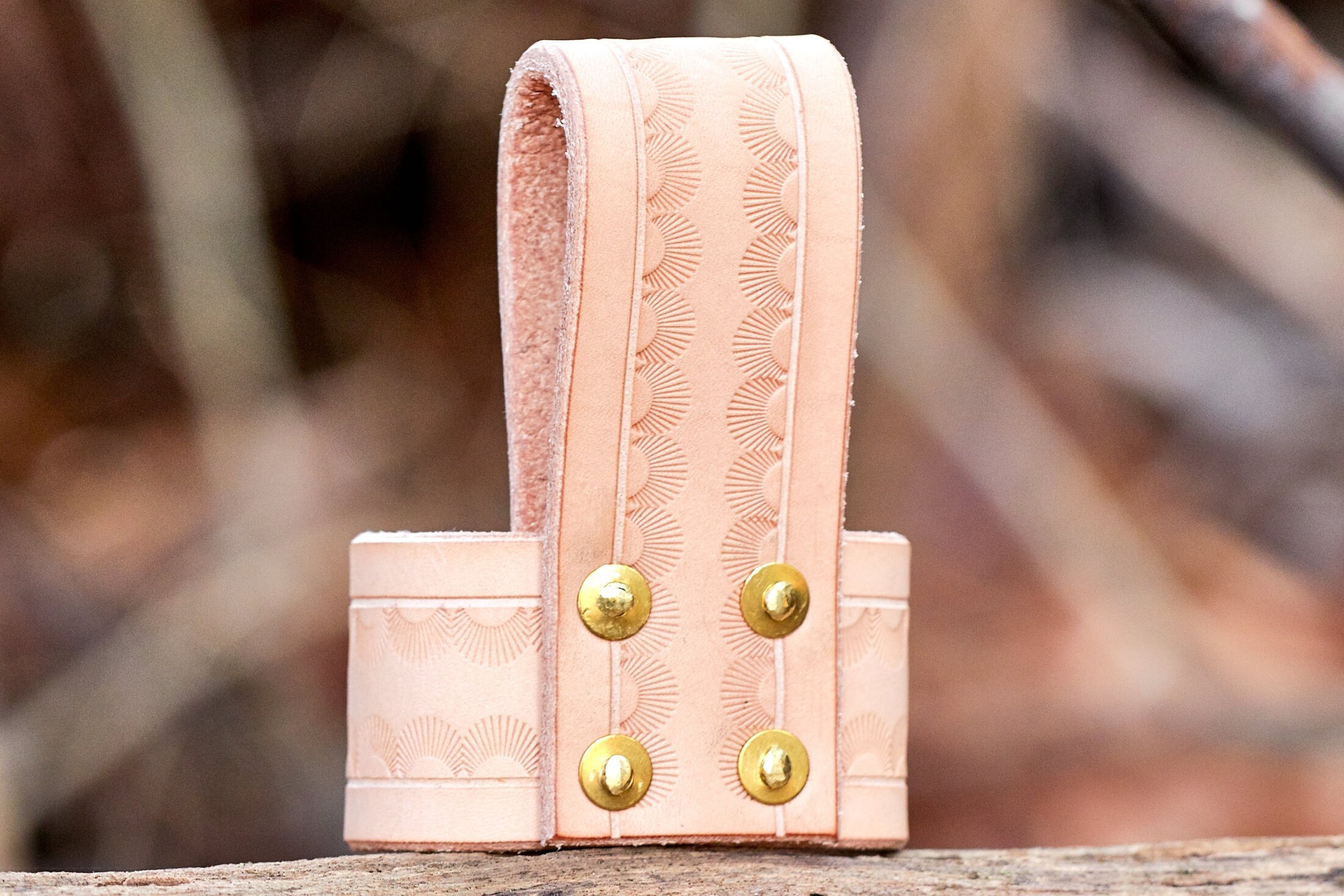 Axe Belt Loop Hand Tooled Leather Axe or Hatchet Belt loop with Brass ...