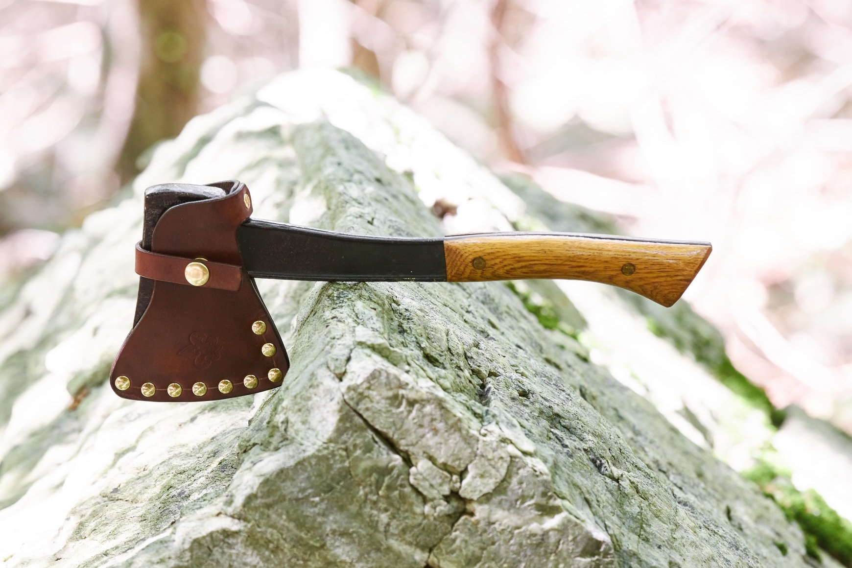 Bridgeport Boy Scout hatchet with custom leather sheath
