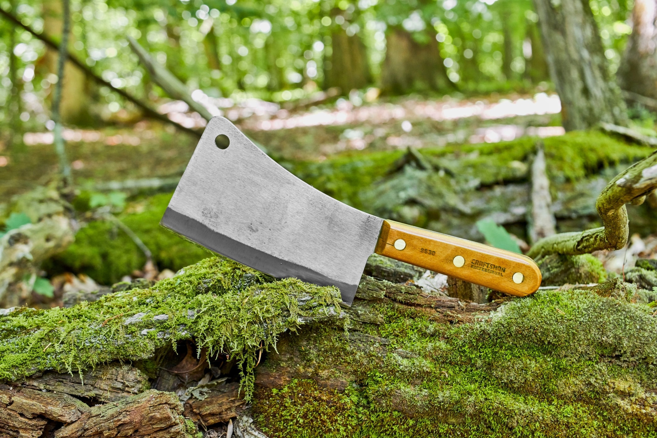 Vintage Craftsman Meat Cleaver with Handmade Leather Sheath