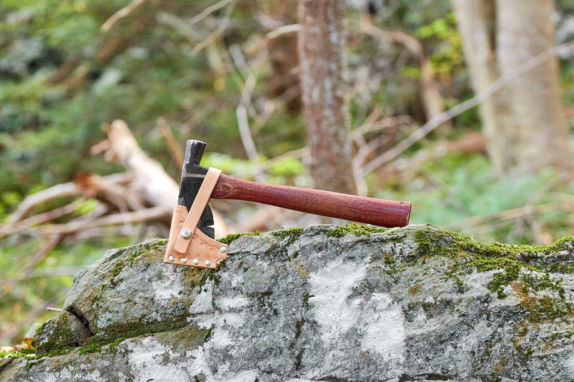 Vintage Plumb hatchet on original handle with custom handmade leather ...