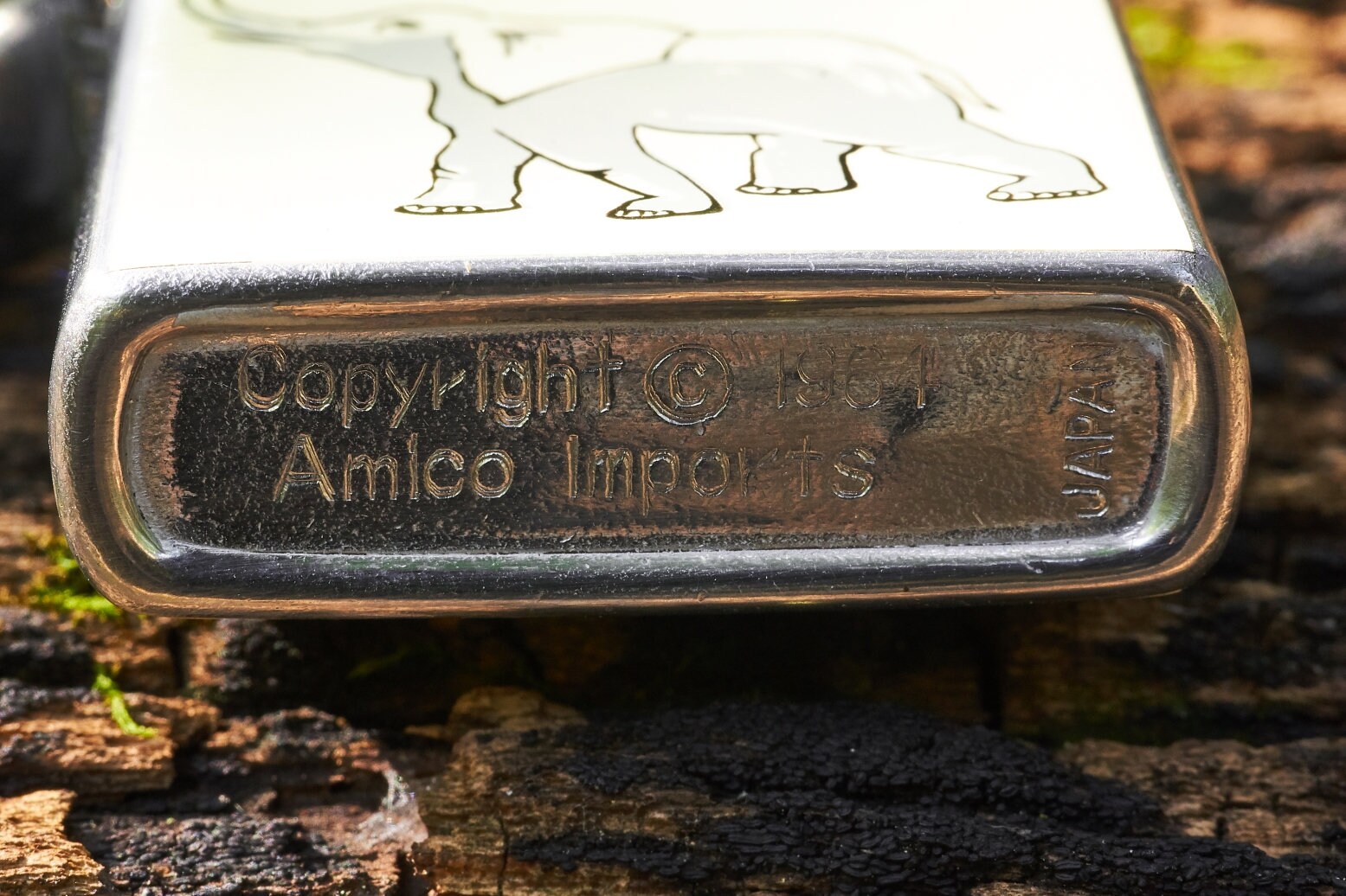 Vintage Amico lighter unfired with Elephant 1964 with original box