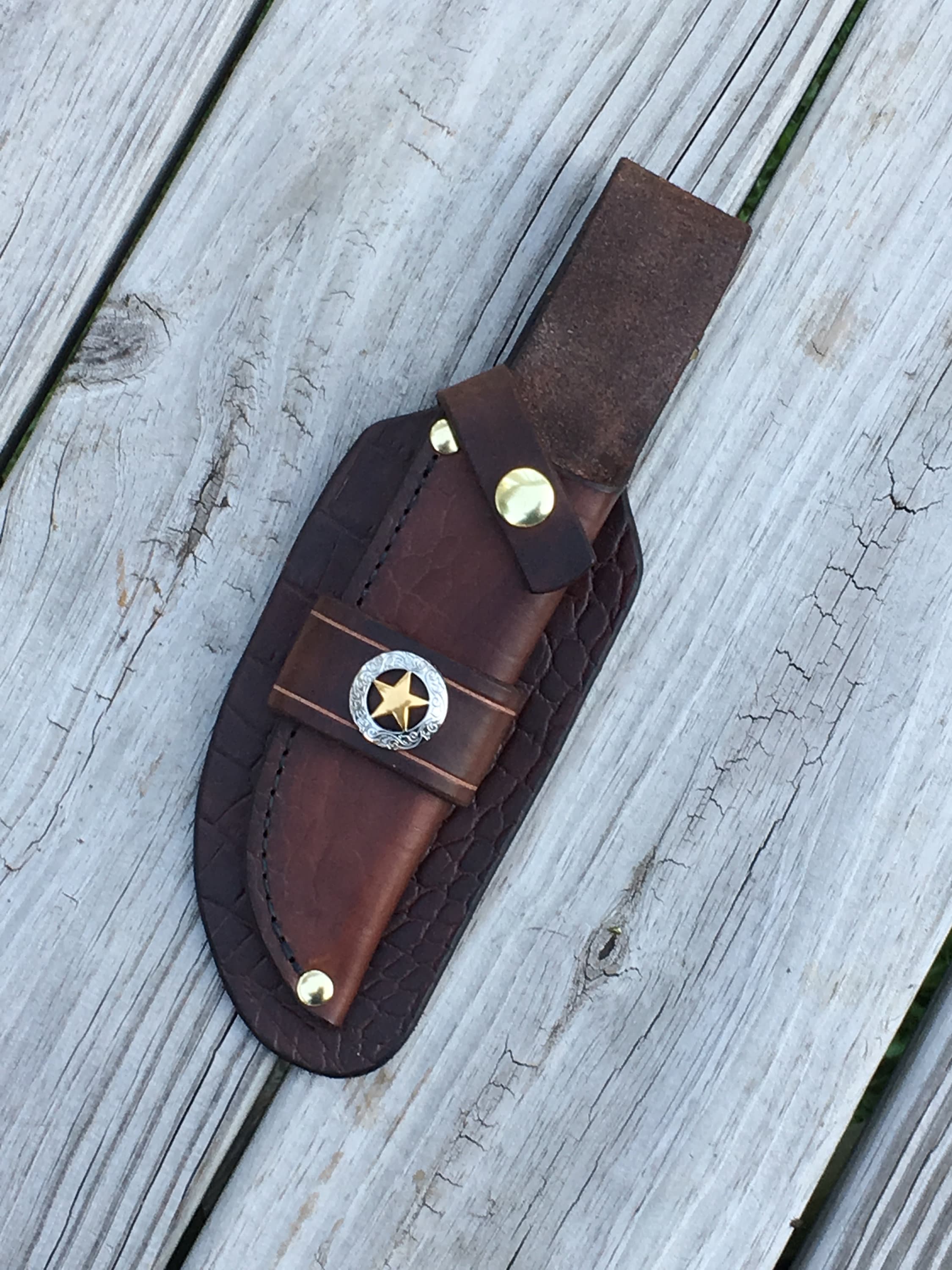 Leather Knife Sheath handmade hand stitched