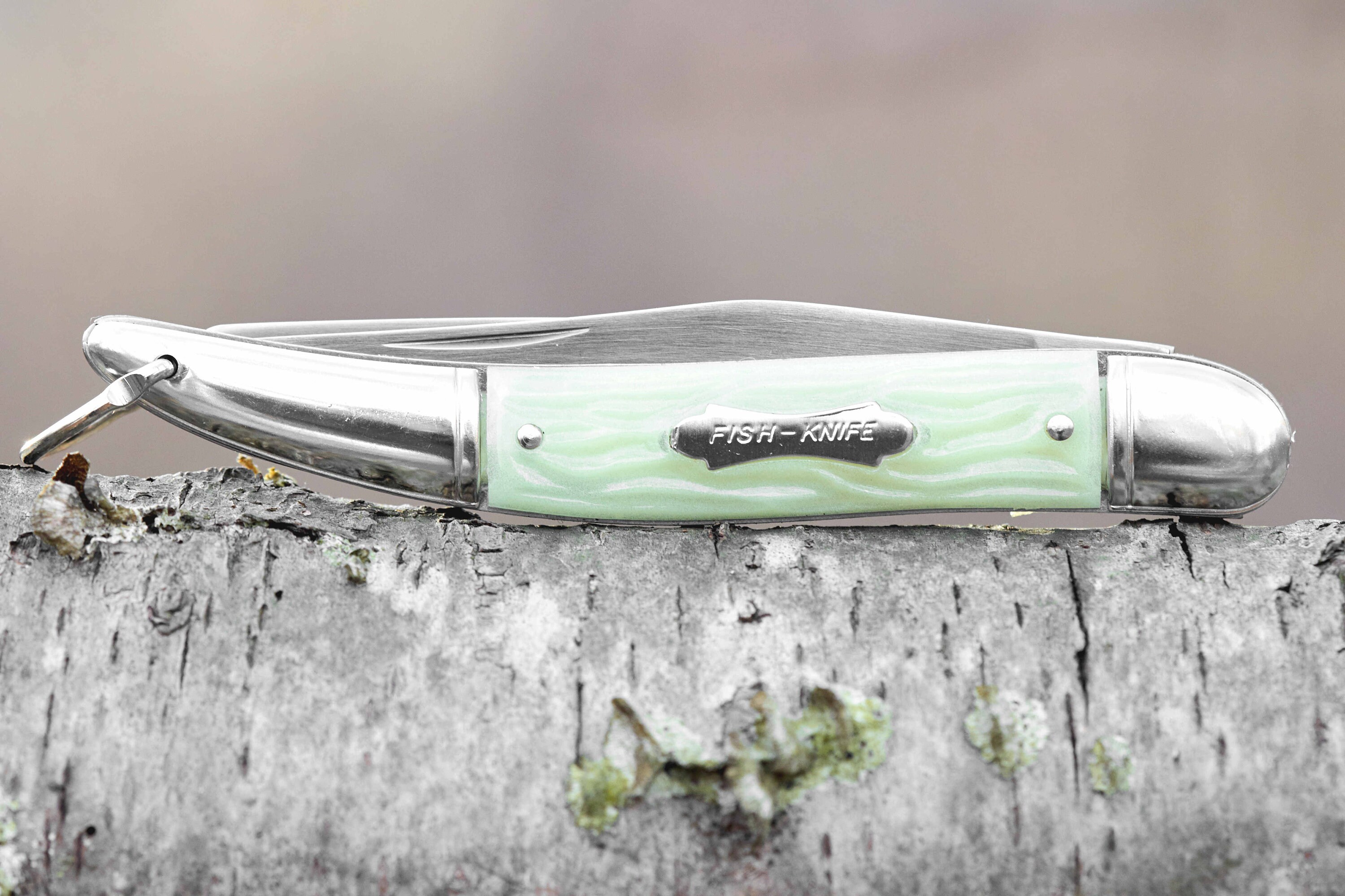 Vintage Colonial Fish knife with glow in the dark handle