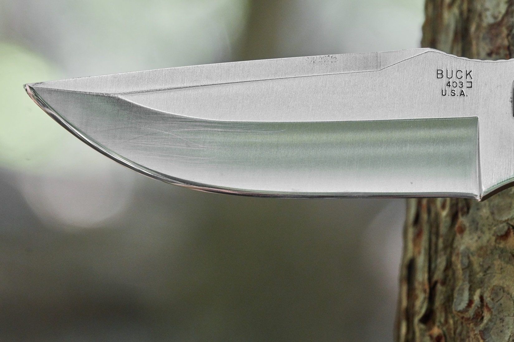 Buck 403 Fixed Blade knife with custom leather sheath