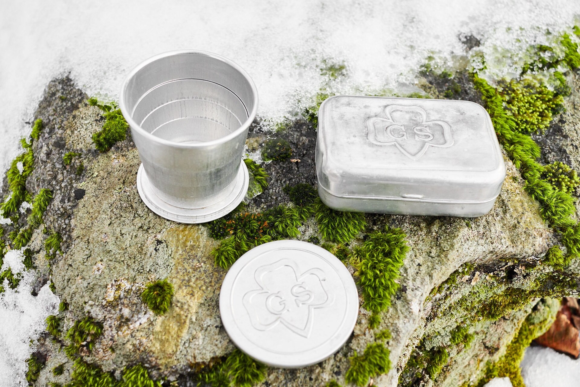 Vintage Girl Scout cup and soap dish