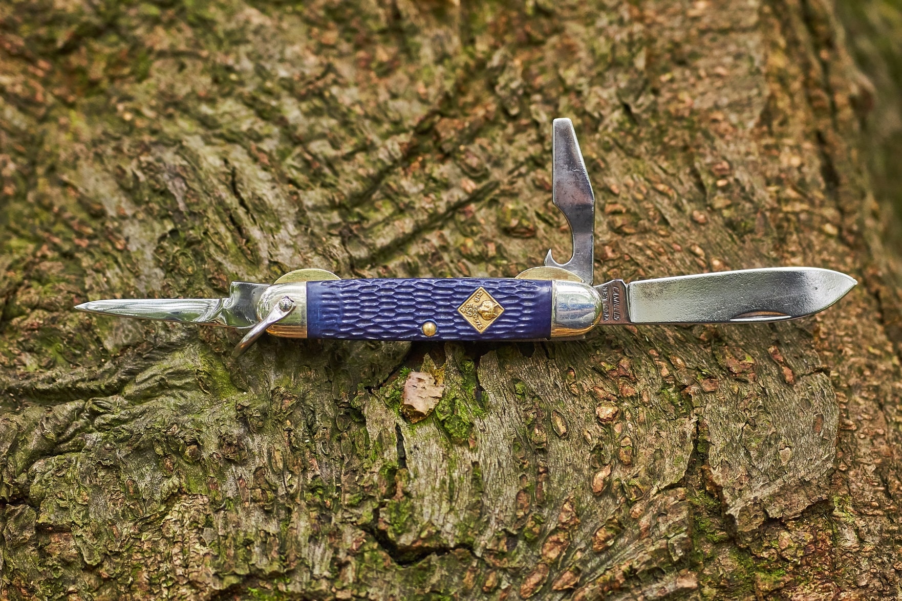 Vintage Camillus Cub Scout Pocket Knife With Brass Liners