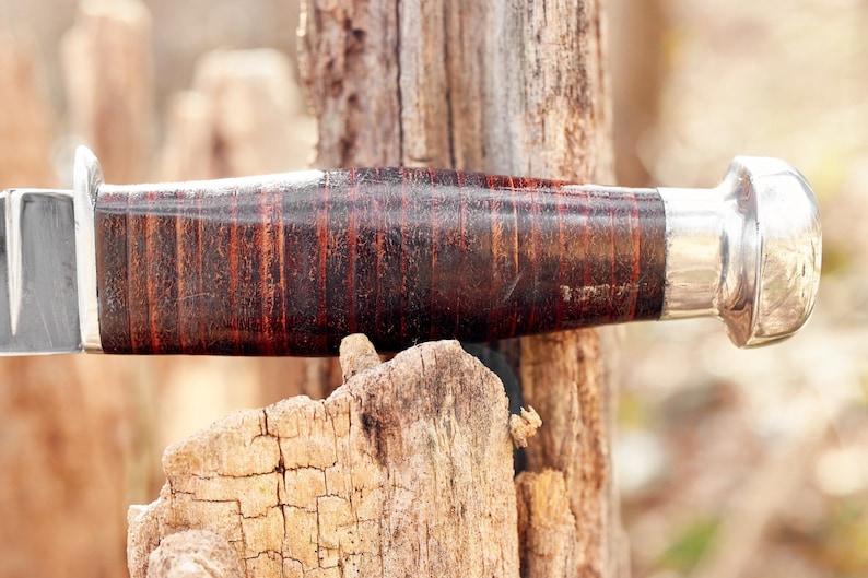 Vintage Cattaraugus Fixed Blade Knife With Handmade Leather Sheath - Etsy