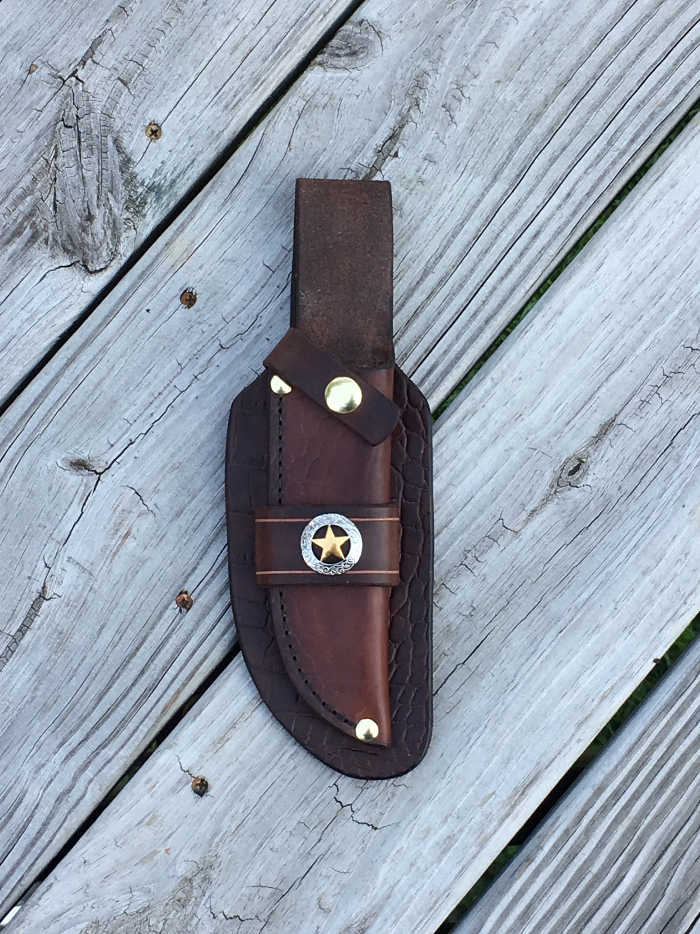 Leather Knife Sheath handmade hand stitched