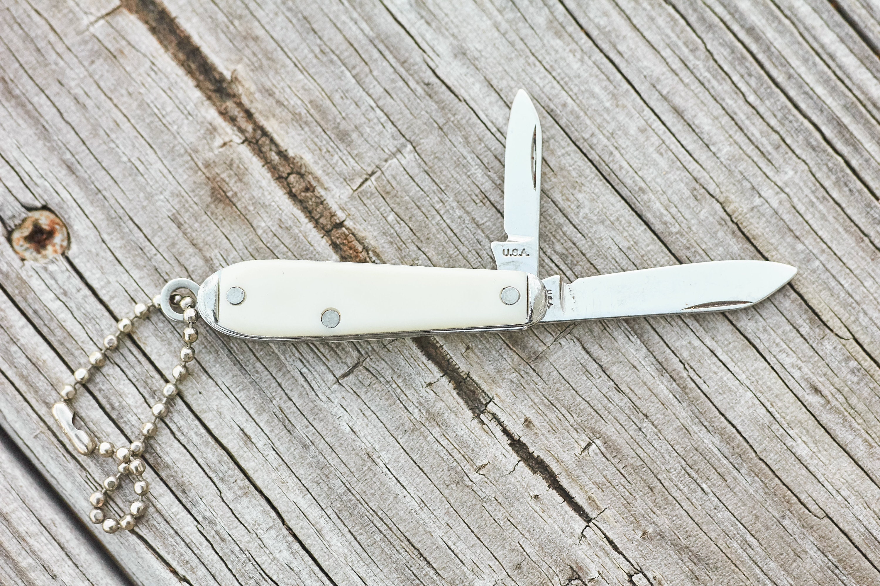 Vintage Point of Sale Display Colonial Key Chain Charm knife Display