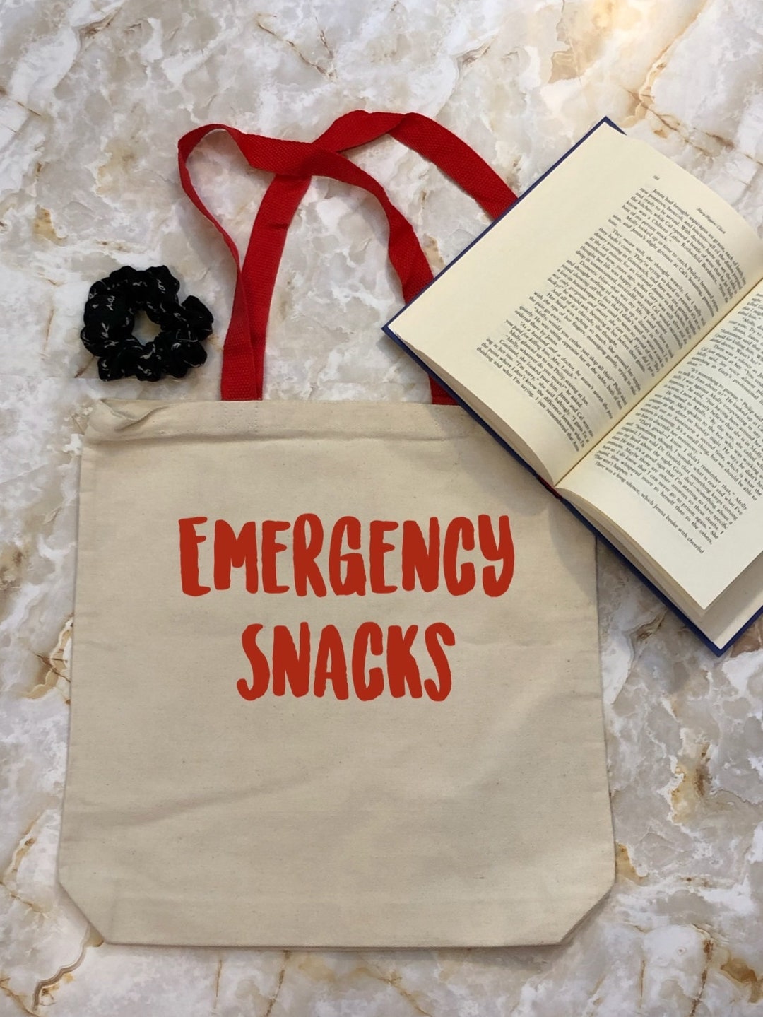 Emergency Snacks Tote Bag, Canvas Tote, Cotton Canvas Tote, Fun Tote ...