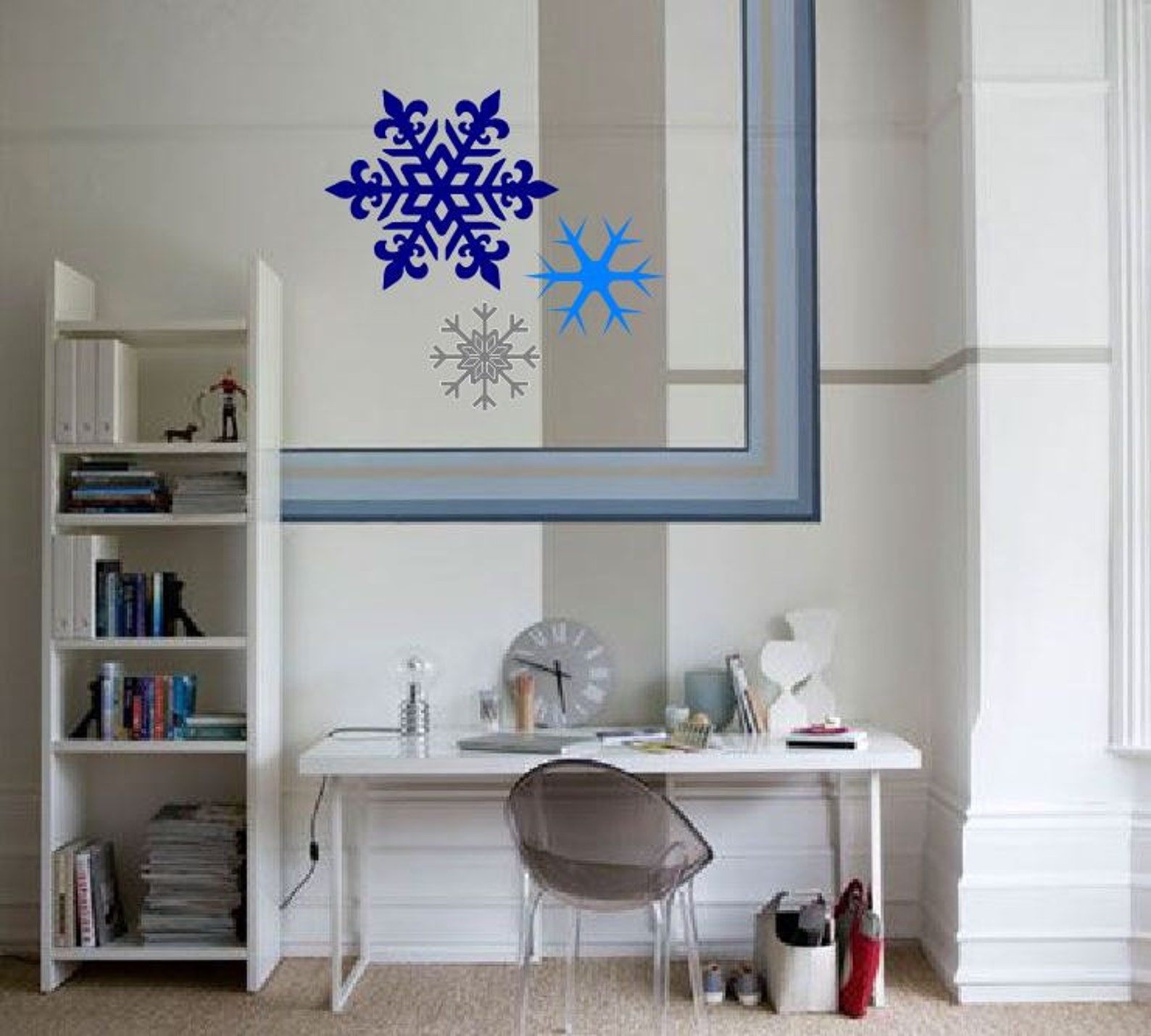 Elegant Snowflake Wall Decal Winter Home Decor Winter - Etsy