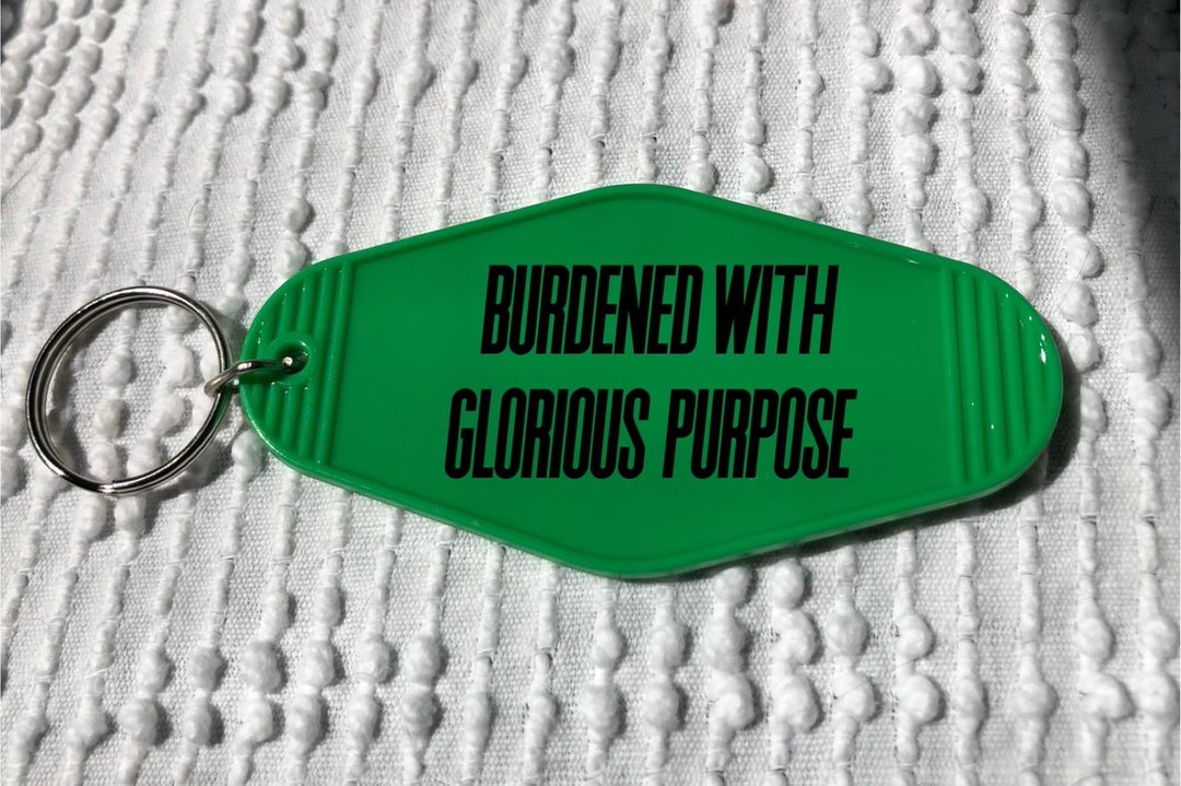 Burdened With Glorious Purpose, Loki Retro Motel Keychain, Cute Motel ...