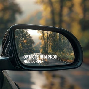 Objects in Mirror Are Losing- Fun Car Decal, Bumper Sticker, Car Mirror ...