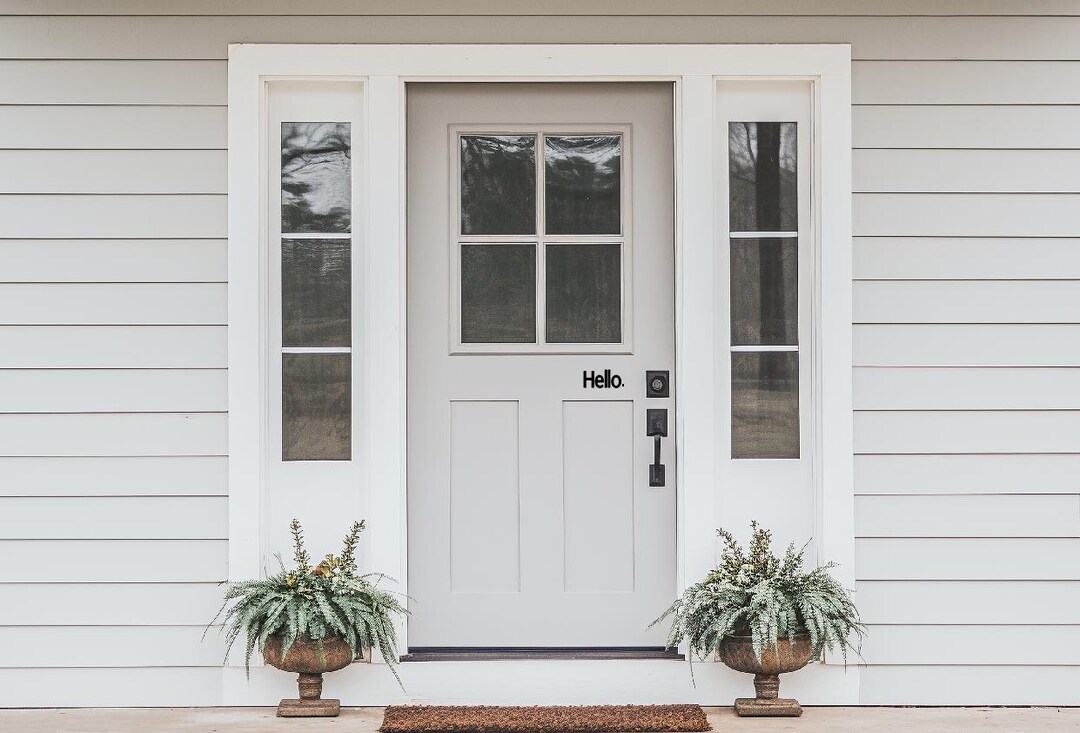 Hello/ Goodbye Door Sign / Hello Door Decal Door Decal Vinyl Lettering ...