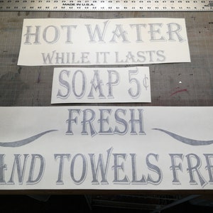 Vintage Bathroom Signs, Fresh Hand Towels Free, Bathroom Wall Decals ...