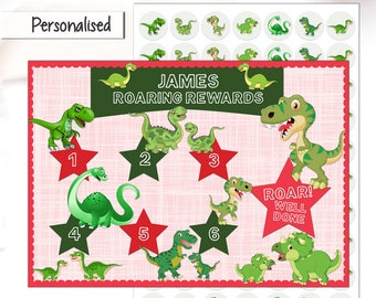 Brushing Teeth Sticker Chart Dino - Etsy