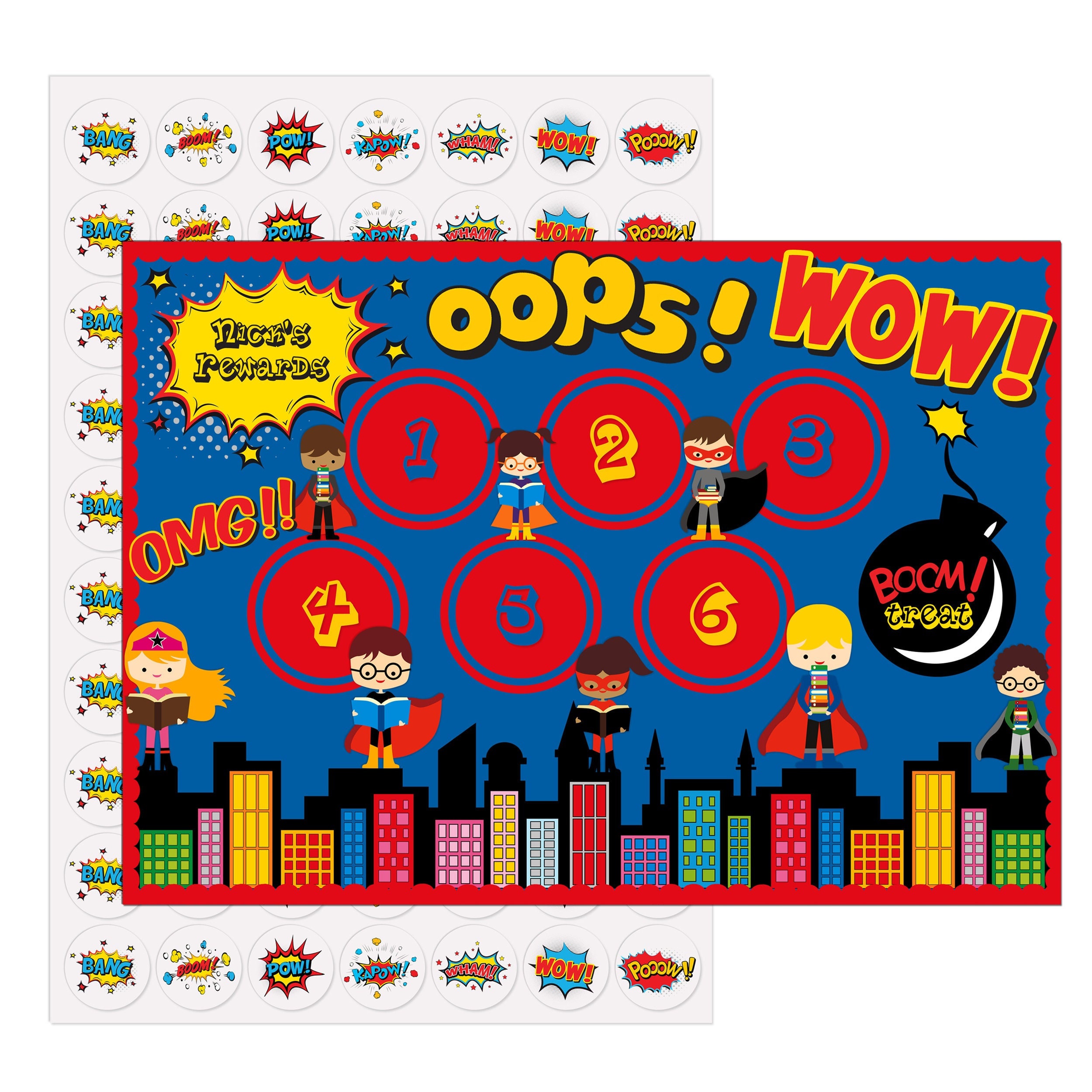 Reward Chart for Children Personalised Superhero Chart Toddler Chart ...