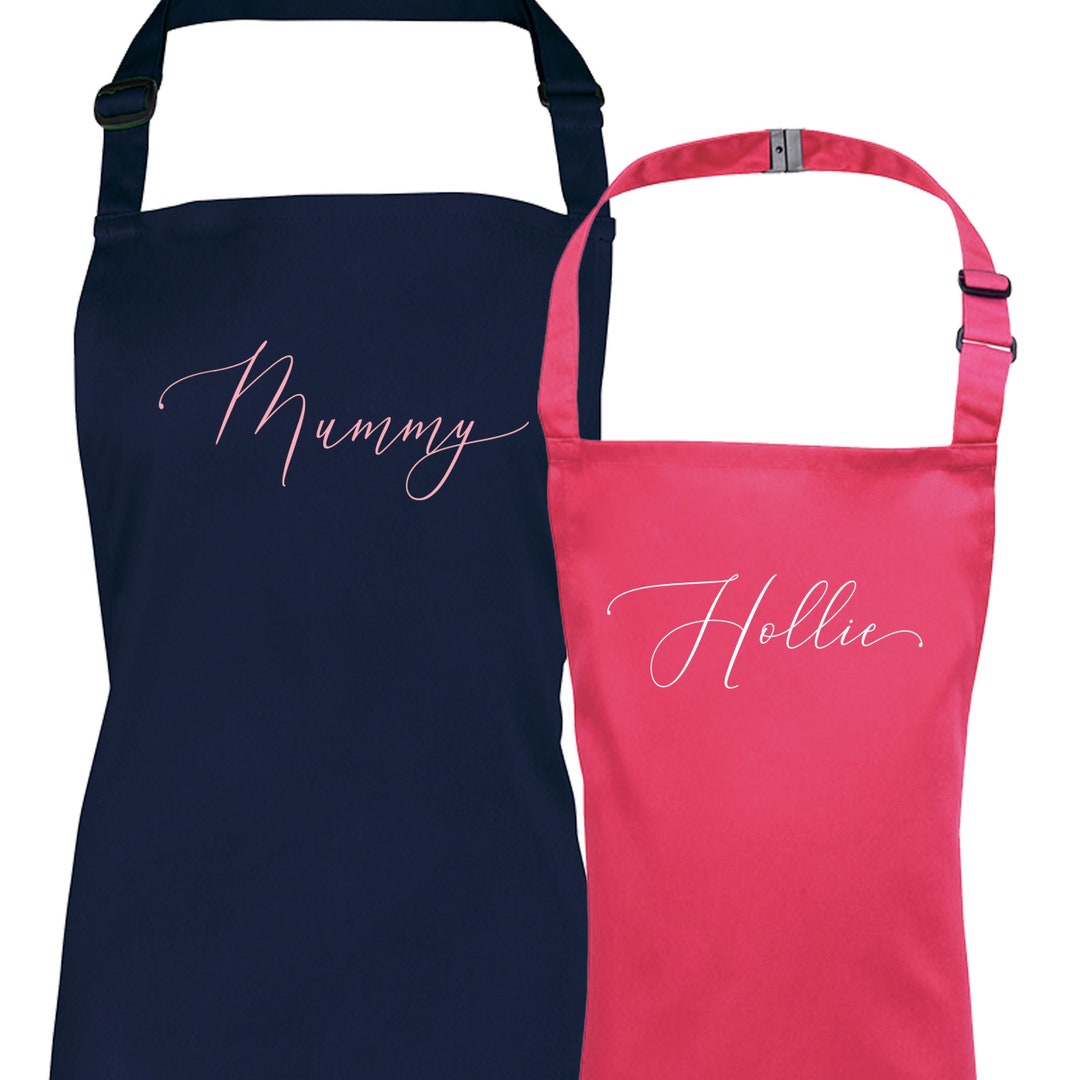Personalised Apron - Matching Aprons - Calligraphy Design - Mother ...
