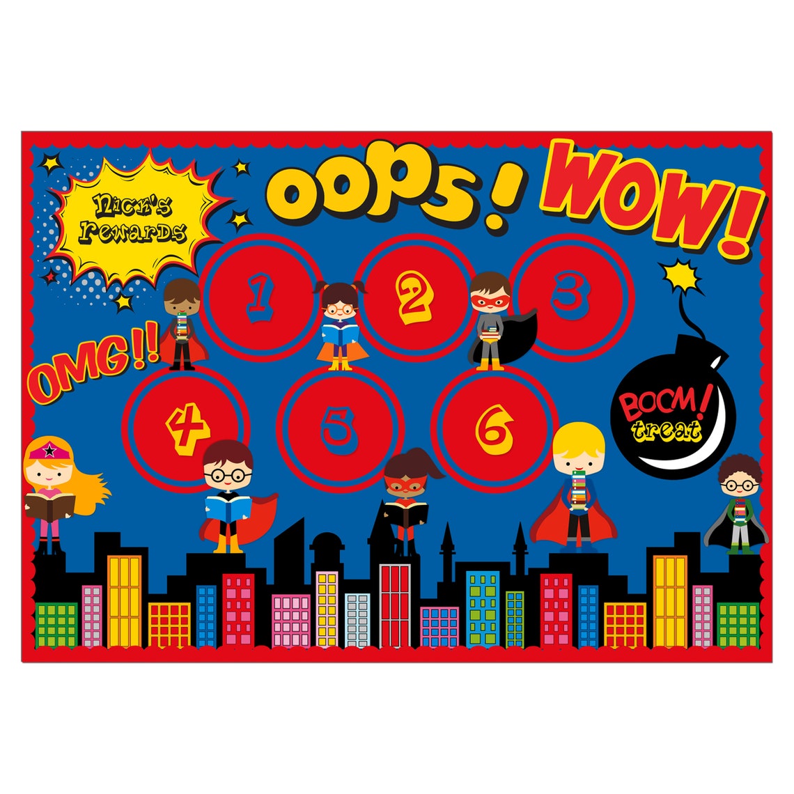 Reward Chart for Children Personalised Superhero Chart - Etsy