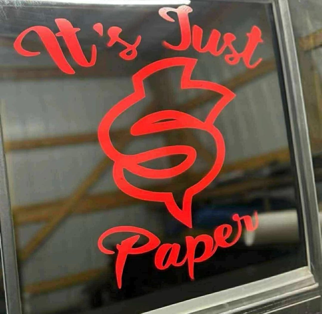 It’s Just Paper Car/window Decal – Money Bag Dollar Sign Sticker ...