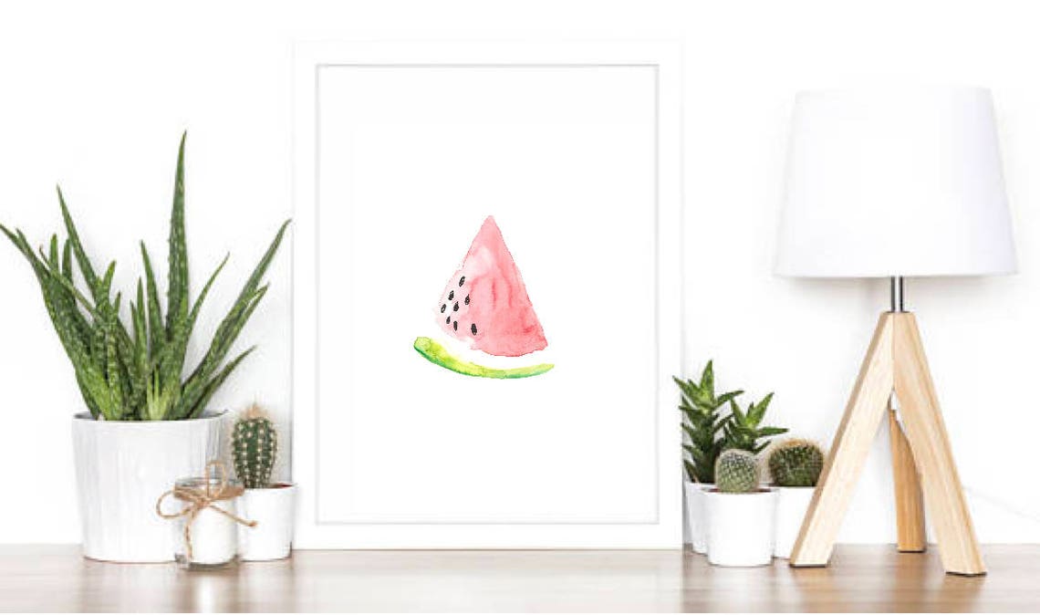 Watermelon Slice PRINT // Watercolor Print // Watercolor Art - Etsy