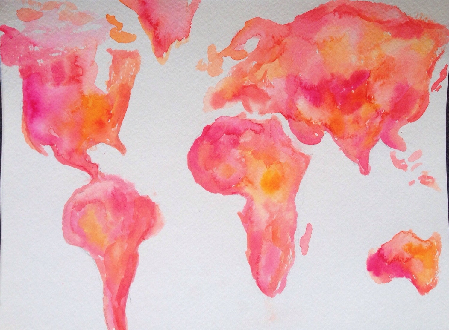 Watercolor Map Painting - Etsy