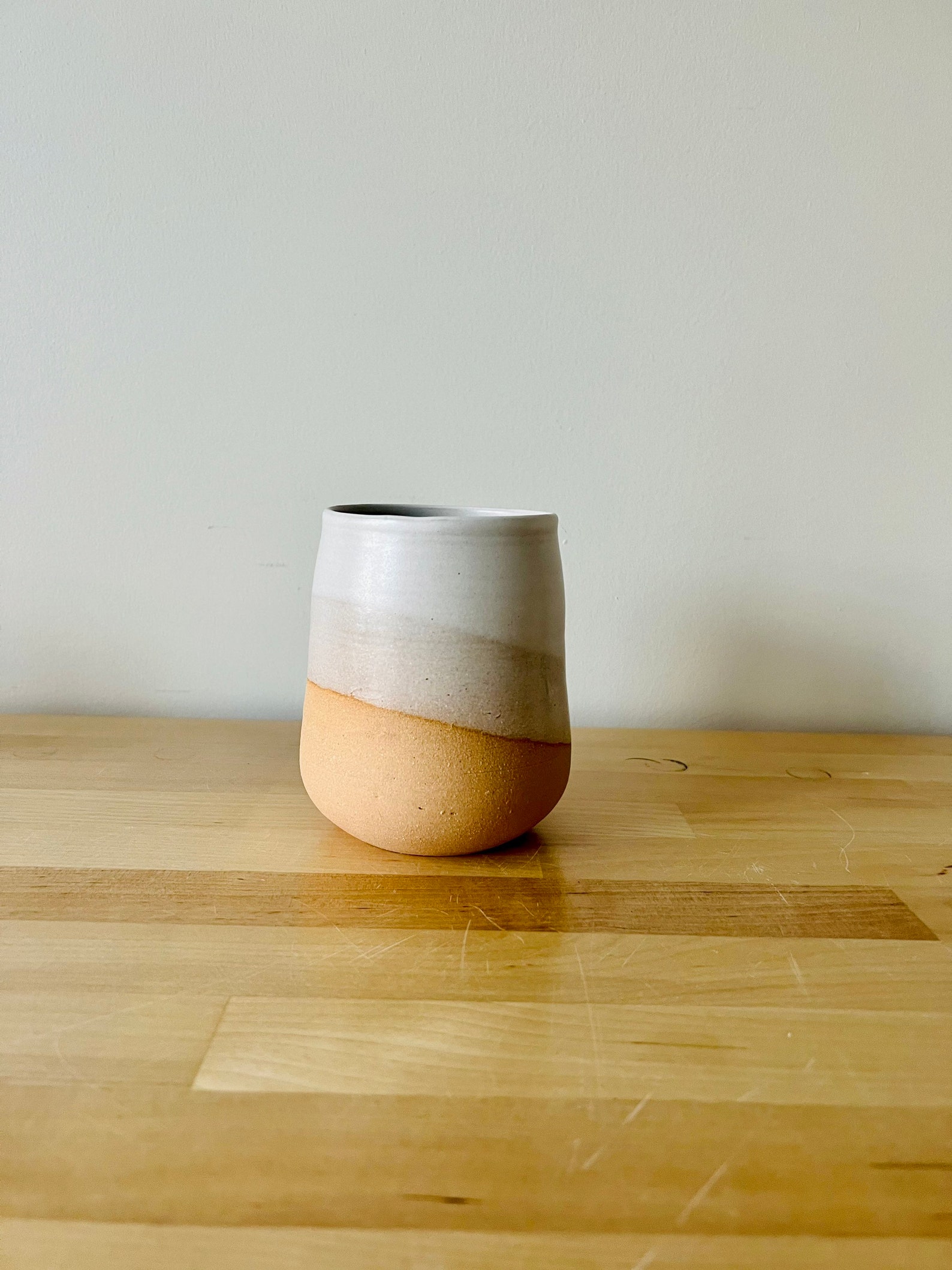 Round Bottom Tumbler White Handmade Ceramic Cup Drinking - Etsy