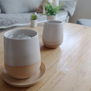 Round Bottom Tumbler White Handmade Ceramic Cup Drinking Glass - Etsy