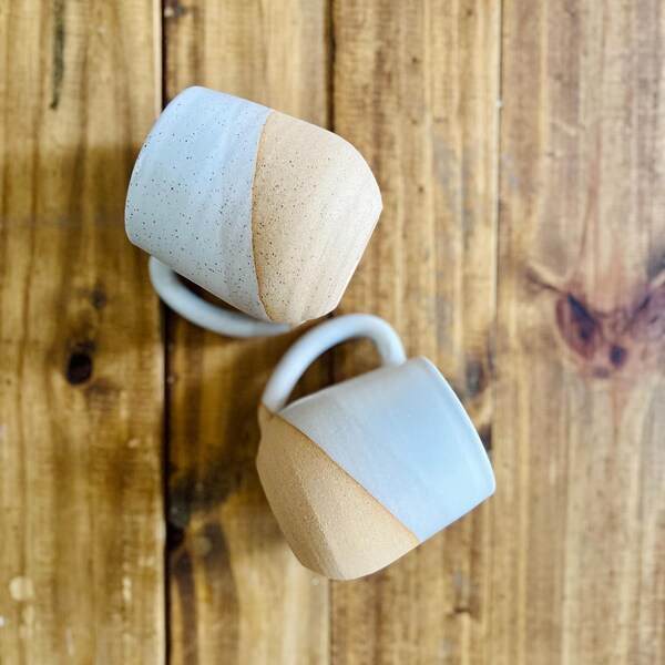 Bulb Mug: Speckled White Pottery Mug/ Pottery Gift/ Stoneware Mug ...