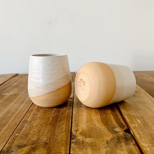 Round Bottom Tumbler White Handmade Ceramic Cup Drinking Glass - Etsy