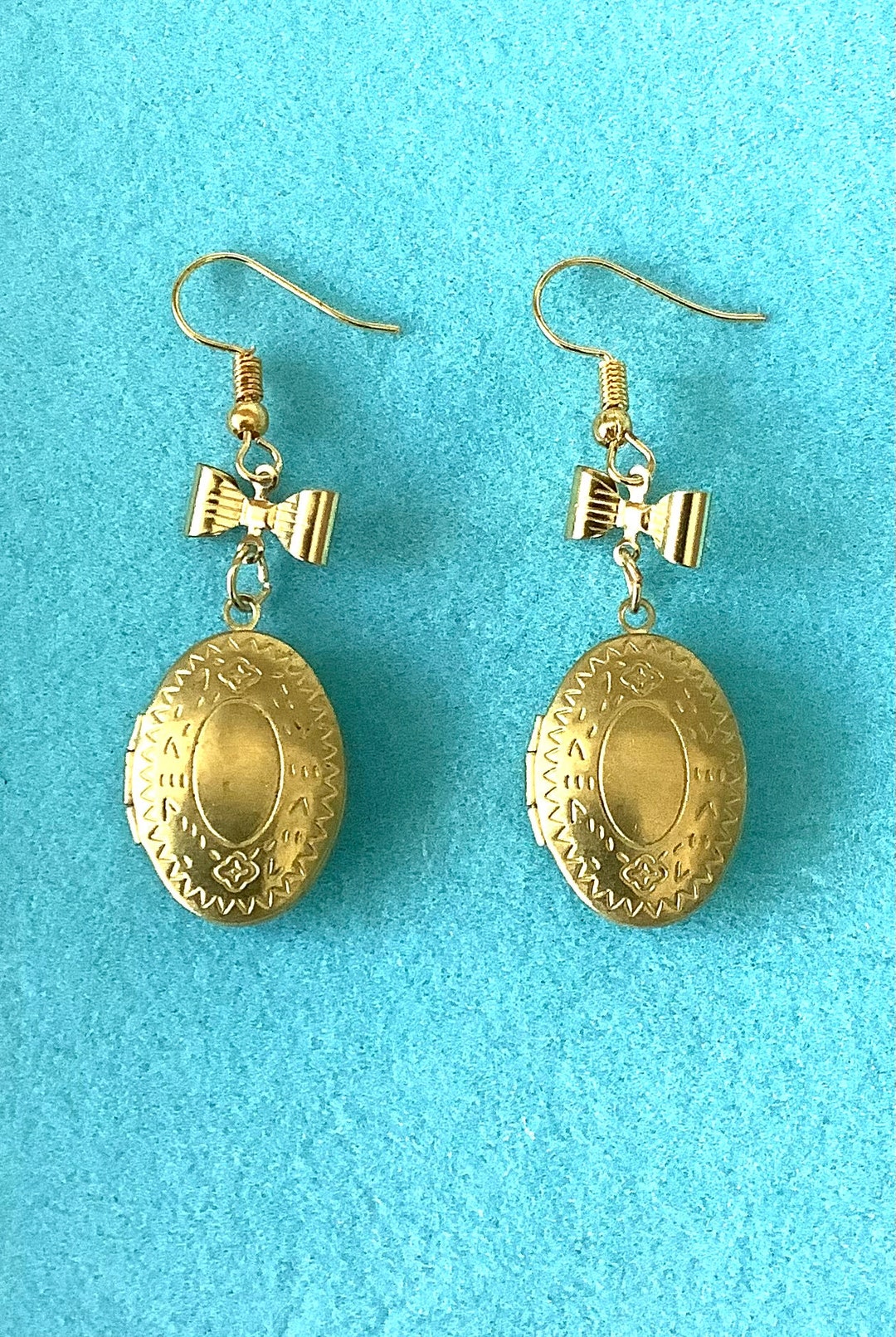 Mini Gold Locket Bow Earrings Gifts for Her Giftmode Etsy Gifts - Etsy