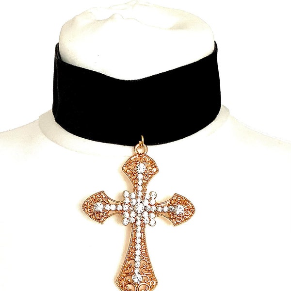 Cross Choker - Etsy