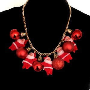 Red Santa Claus Father Christmas Fun Festive Handmade Necklace - Etsy