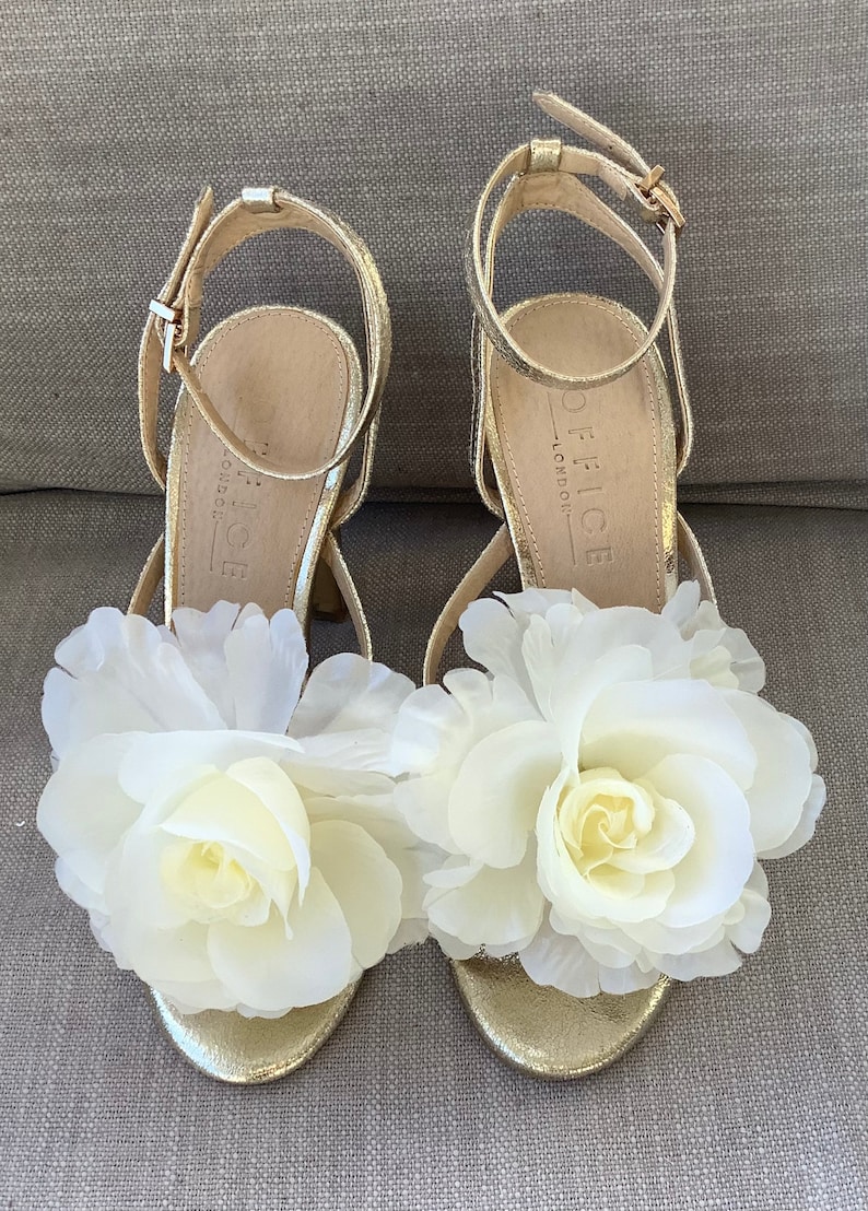 Big Cream Rose Flower Shoe Clips - Etsy