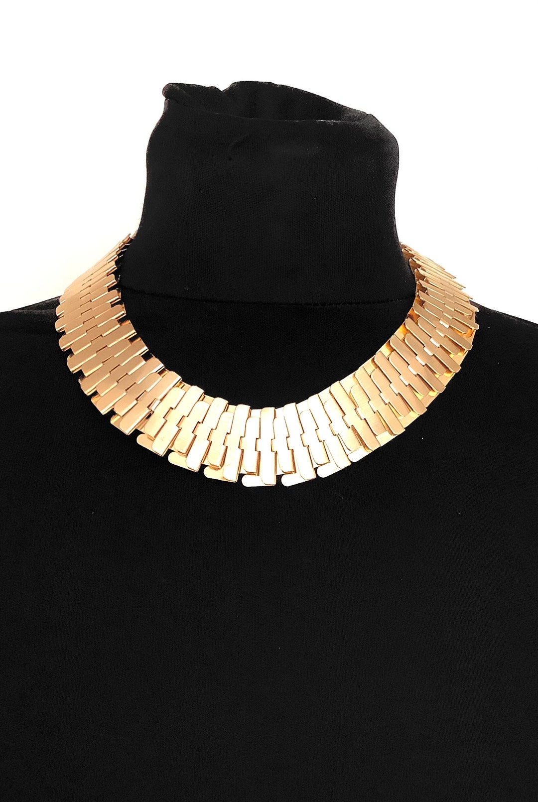 Vintage 80’s Gold Cleopatra Style Reversible Collar Necklace - Etsy