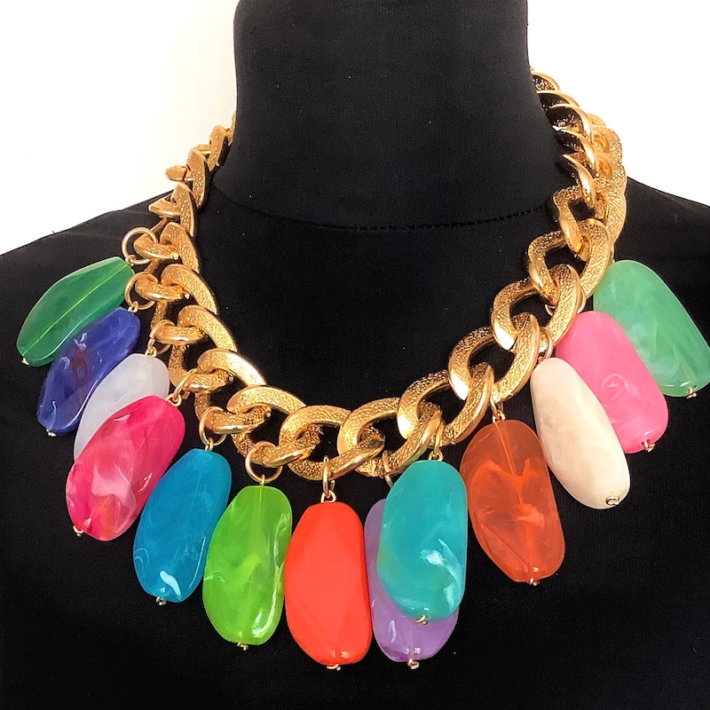 Big Bead Necklace - Etsy