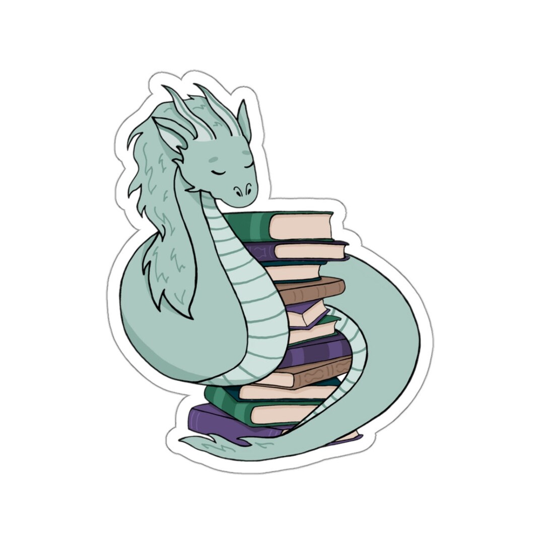Book Wyrm Sticker for Fantasy Readers - Etsy